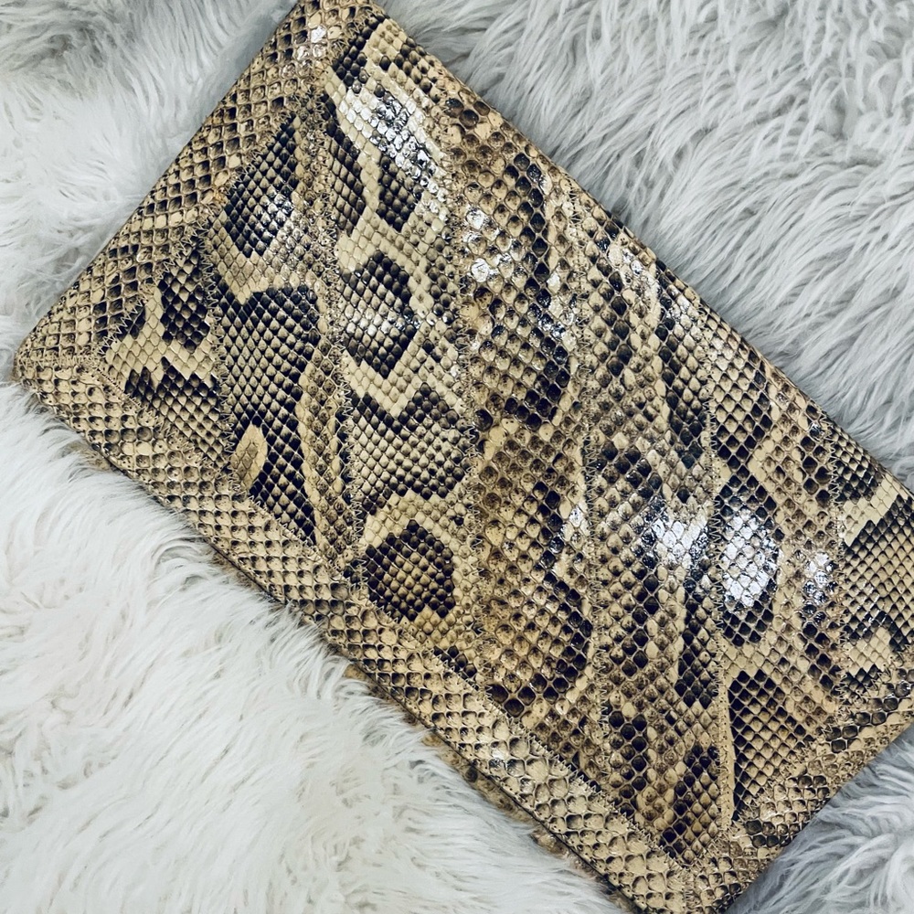 Varon Vintage Snake Leather Convertible Clutch Should… - Gem